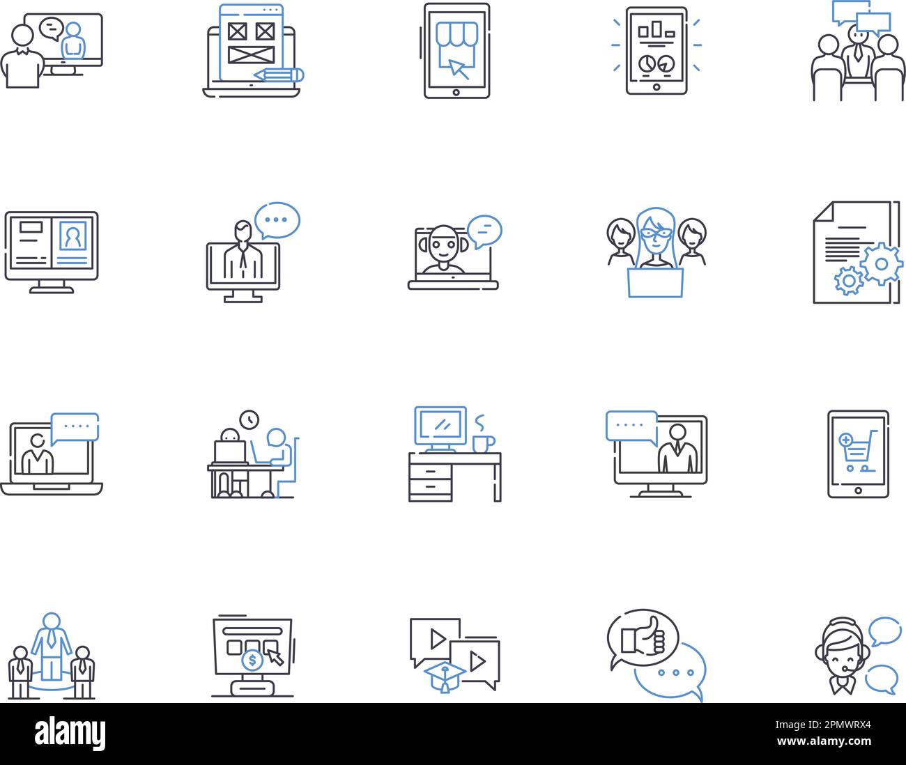 Social media outline icons collection. Social, Media, Networking ...