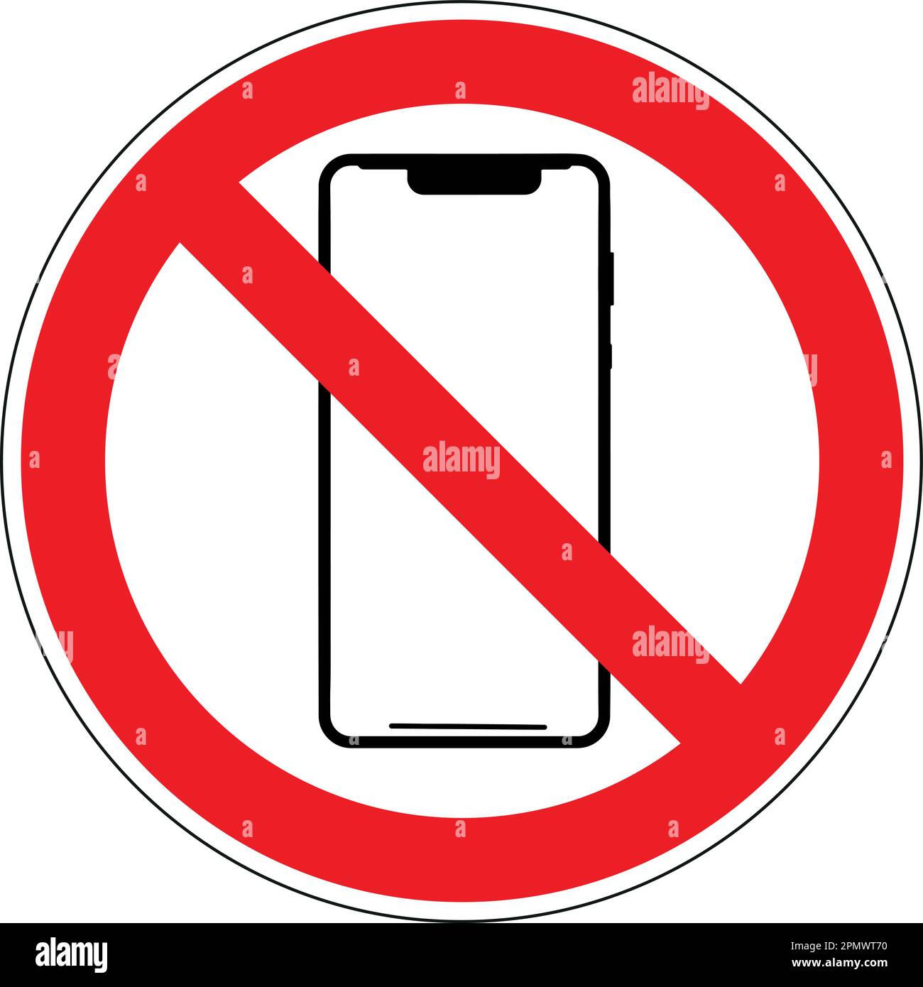 Round white sign circled in red: No Calling Stock Vector Image & Art ...