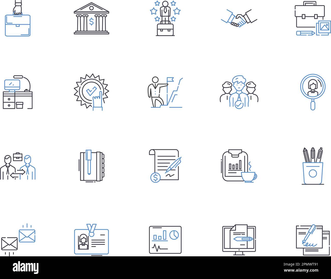 Business ethics outline icons collection. Integrity, Morality, Respect ...