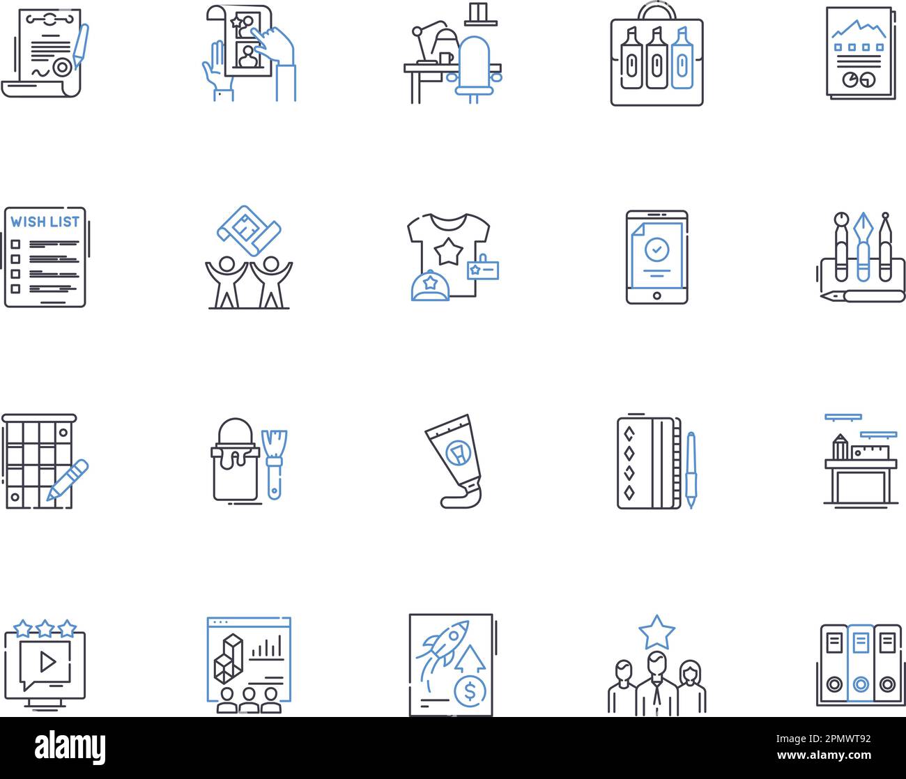 Designer outline icons collection. Designer, stylist, tailor, creator ...