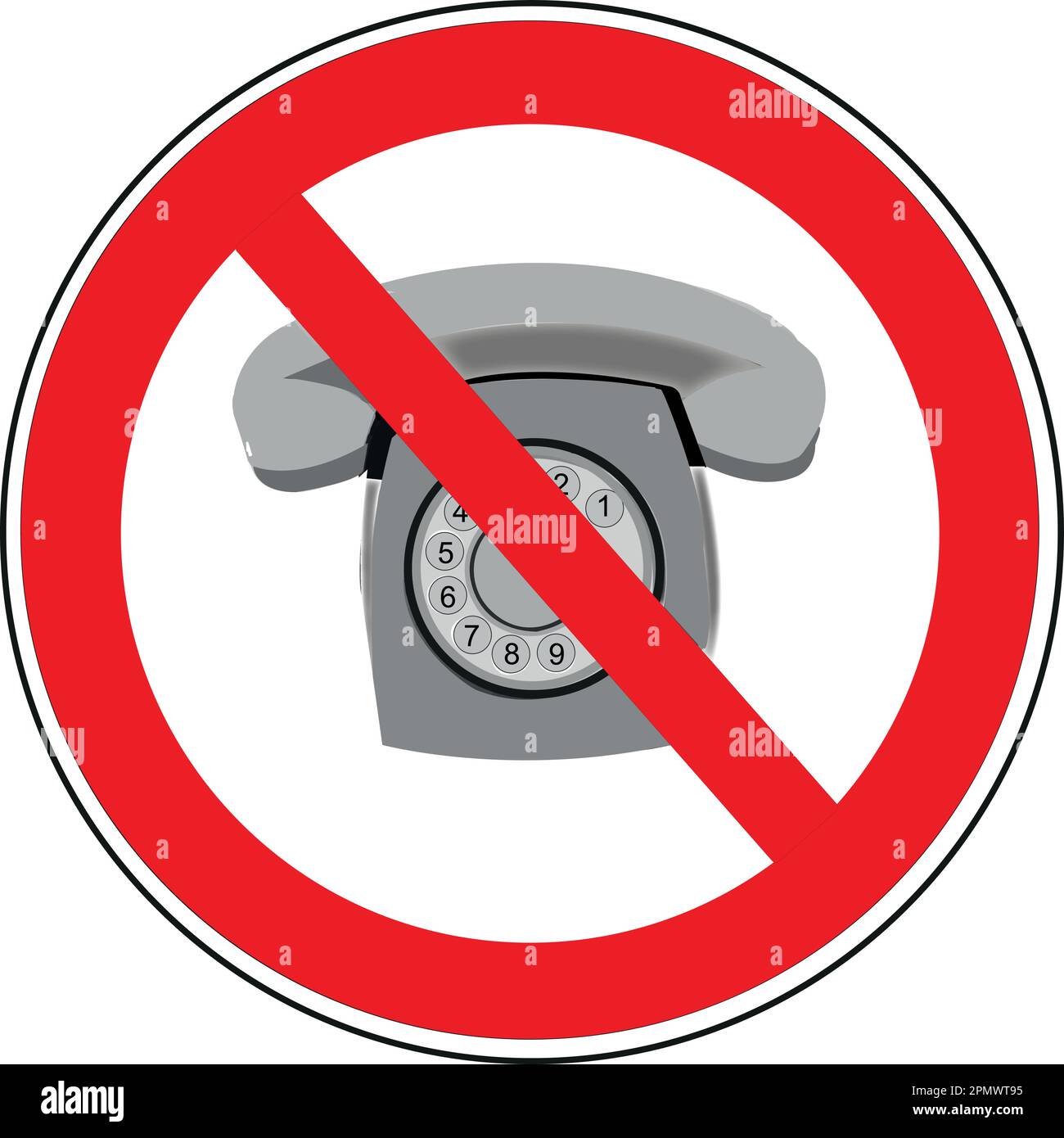 Landline warning sign Stock Vector Images - Alamy