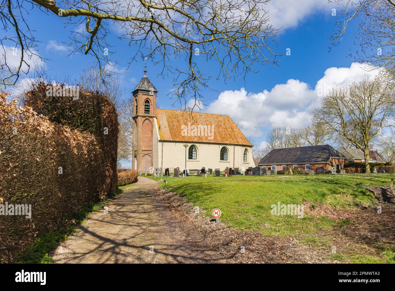 View of little village Dorkwerd municipallity Groningen in The ...
