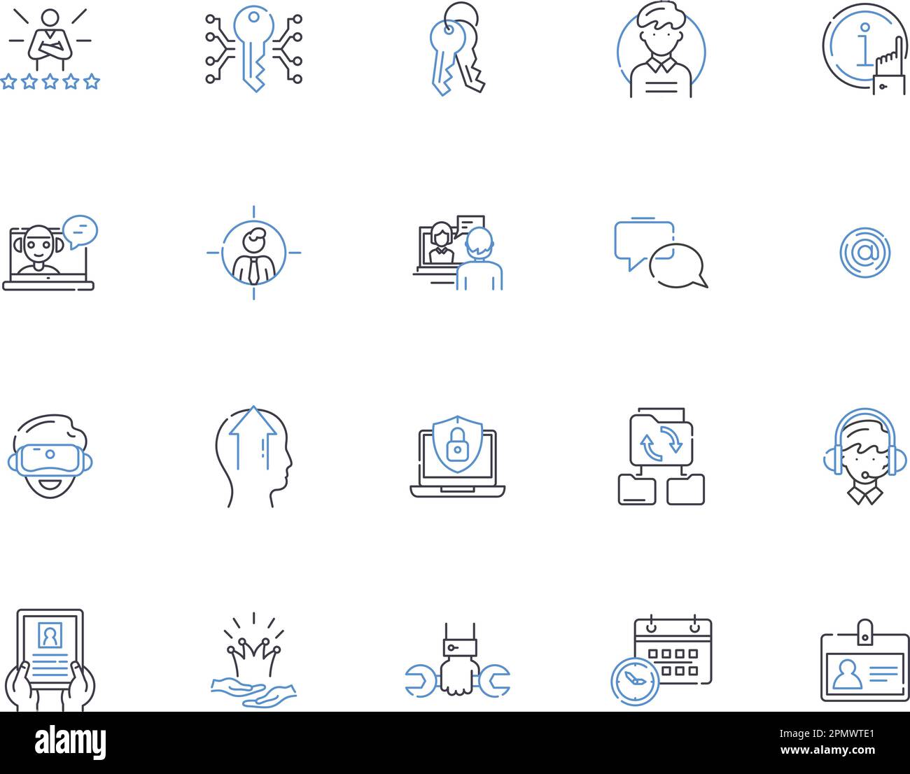 Admin outline icons collection. Administrator, Administering ...