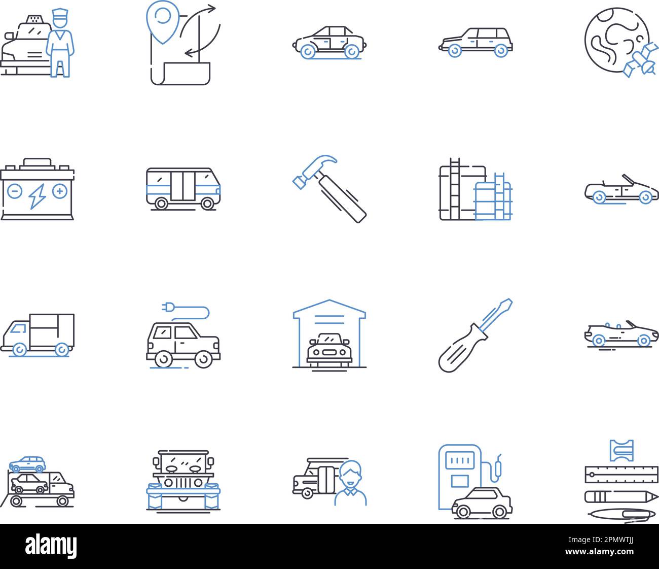 Transport and location outline icons collection. Transport, Location ...