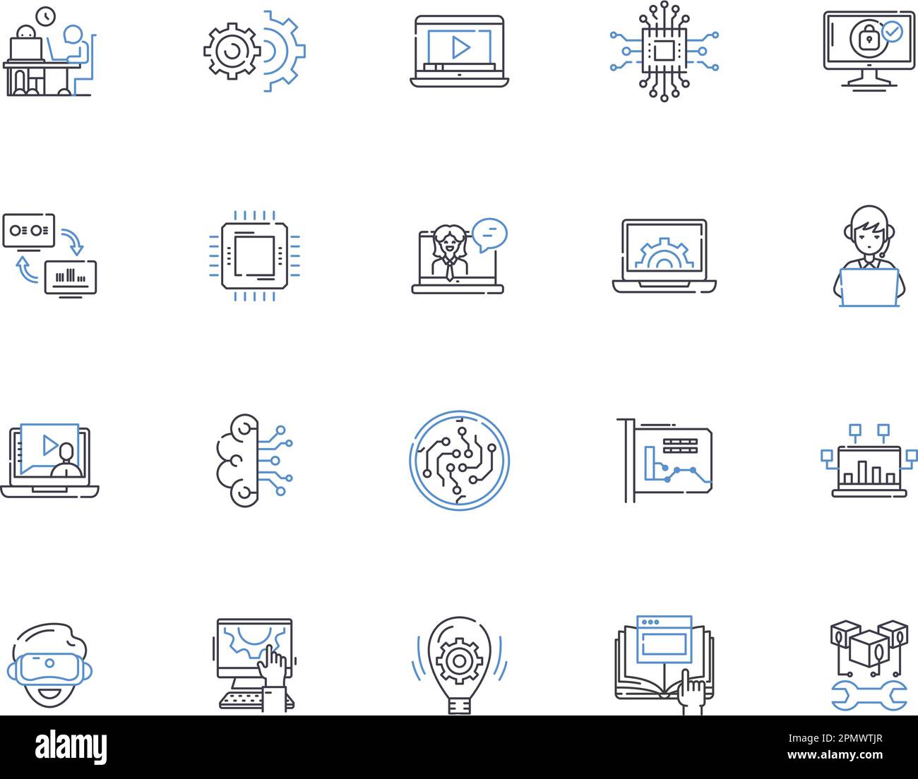 Website outline icons collection. Website, Webpage, Site, Portal, Web, homepage, Page vector and ...