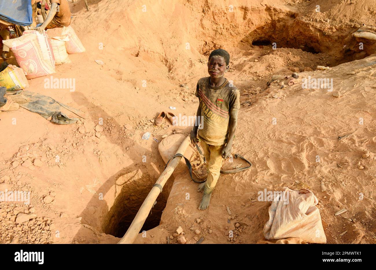 BURKINA FASO , Fada N´Gourma, village TINDANGOU, gold mining Camp PAMA ...