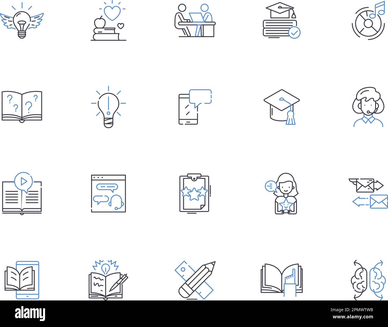 Learning outline icons collection. Instruction, Education, Enrichment ...