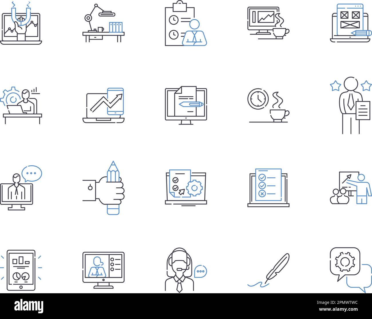 Working business outline icons collection. Operations, Entrepreneur ...