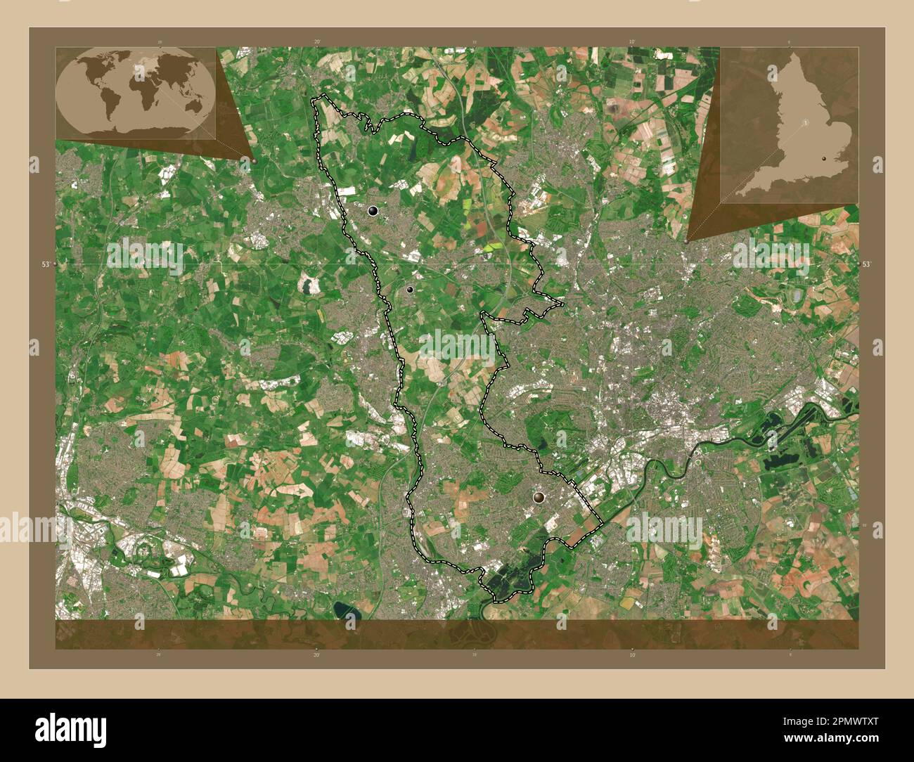 Broxtowe, non metropolitan district of England - Great Britain. Low ...
