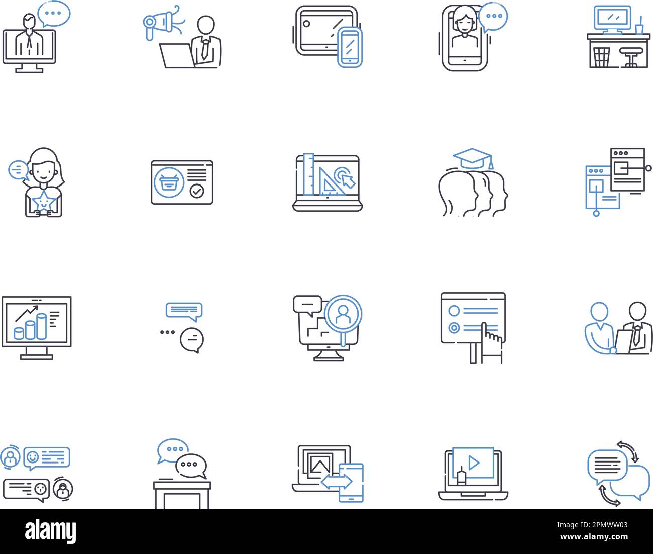 Online education outline icons collection. eLearning, Tutoring, Online ... Online education outline icons collection. eLearning, Tutoring, Online ...