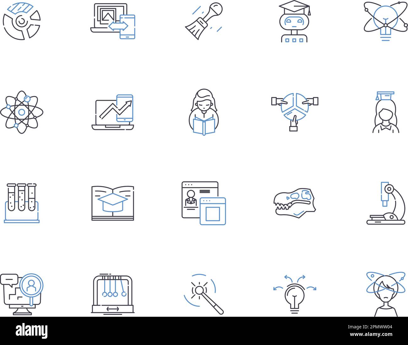Laboratory Outline Icons Collection Lab Test Experiment Research