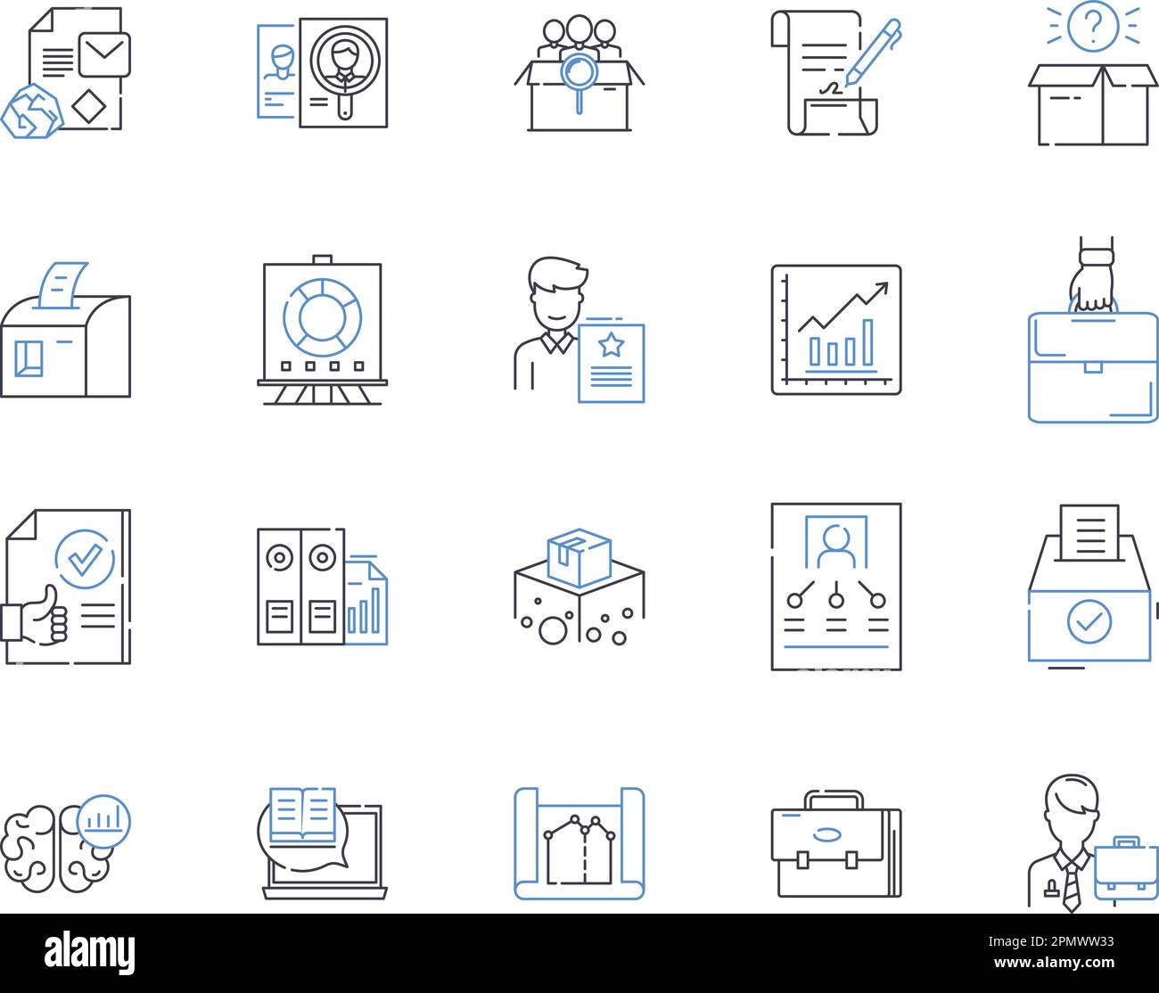 Office documentation line icons collection. Office, Documentation ...