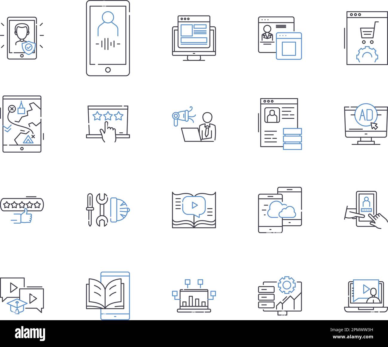 DevOps outline icons collection. automation, collaboration, agile ... DevOps outline icons collection. automation, collaboration, agile ...
