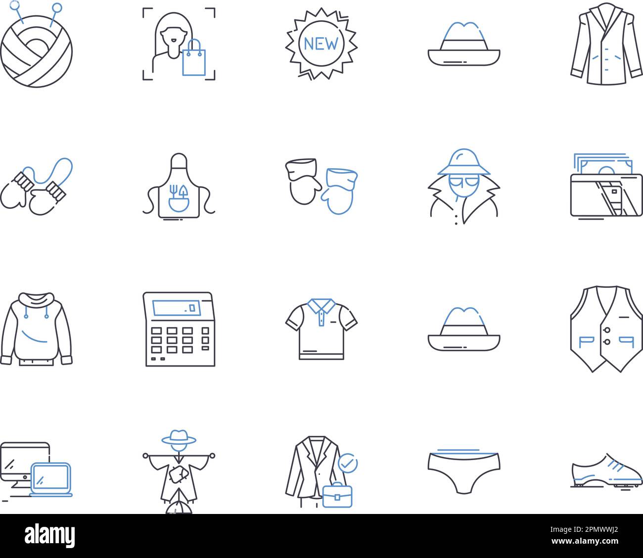Shops and retail outline icons collection. Retailers, stores, shops ...