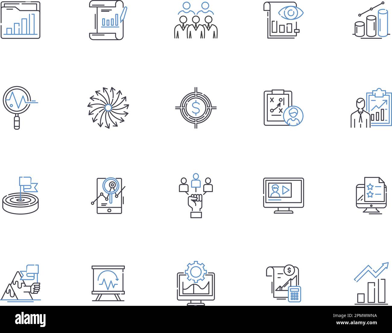 Strategy outline icons collection. Scheme, Plan, Method, Design, Policy, Idea, Concept vector ...