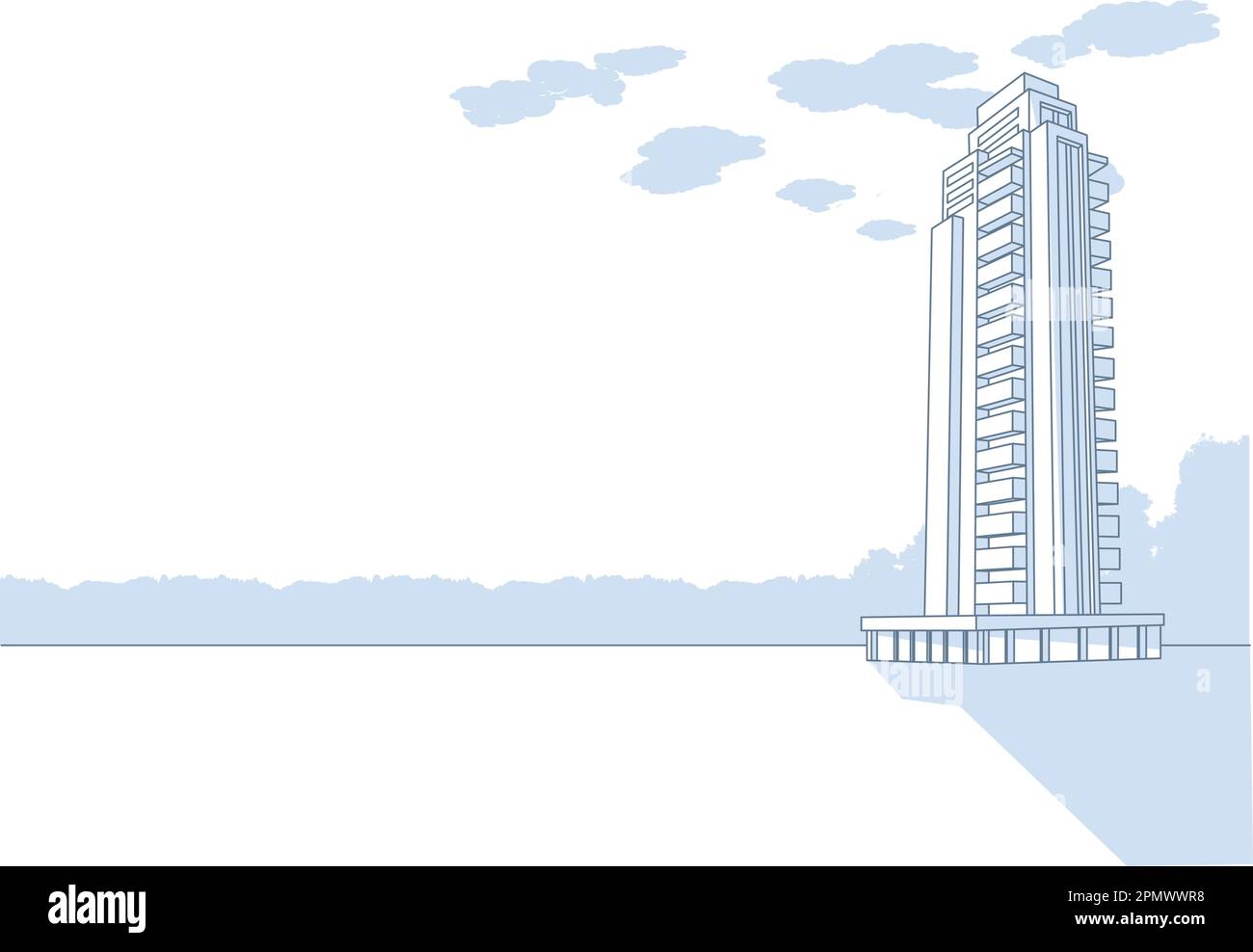background illustration of a tower apartment.High rise apartment.Residential tower apartment ...