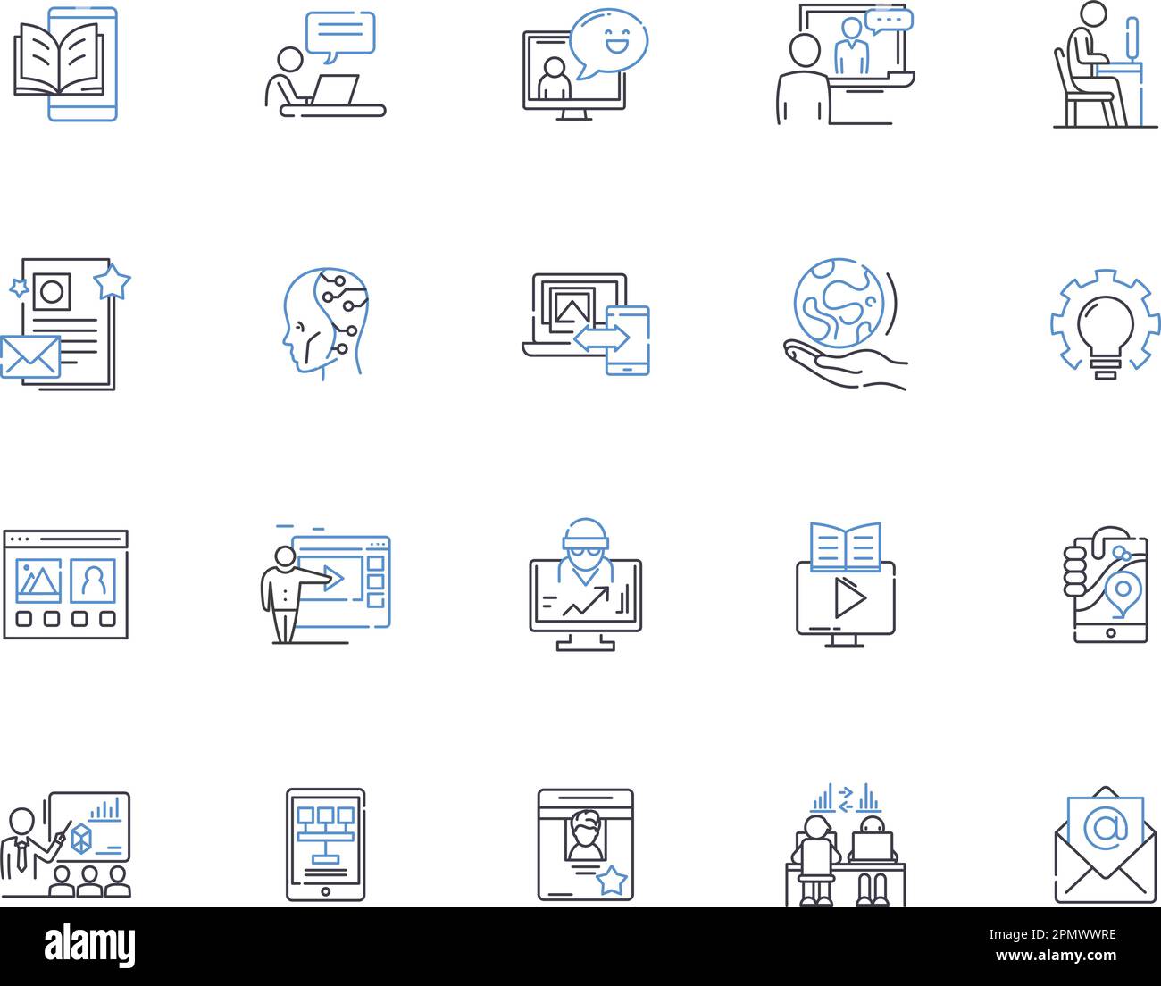 Information Science Outline Icons Collection Information Science