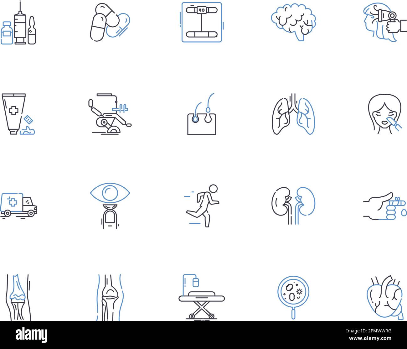 Health outline icons collection. wellness, healthcare, nutrition, diet ...