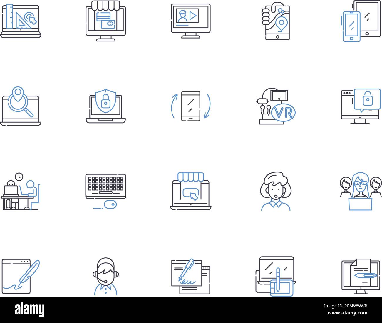 User outline icons collection. User, Profiles, Audience, Customers, Consumers, Visitors, Clients ...