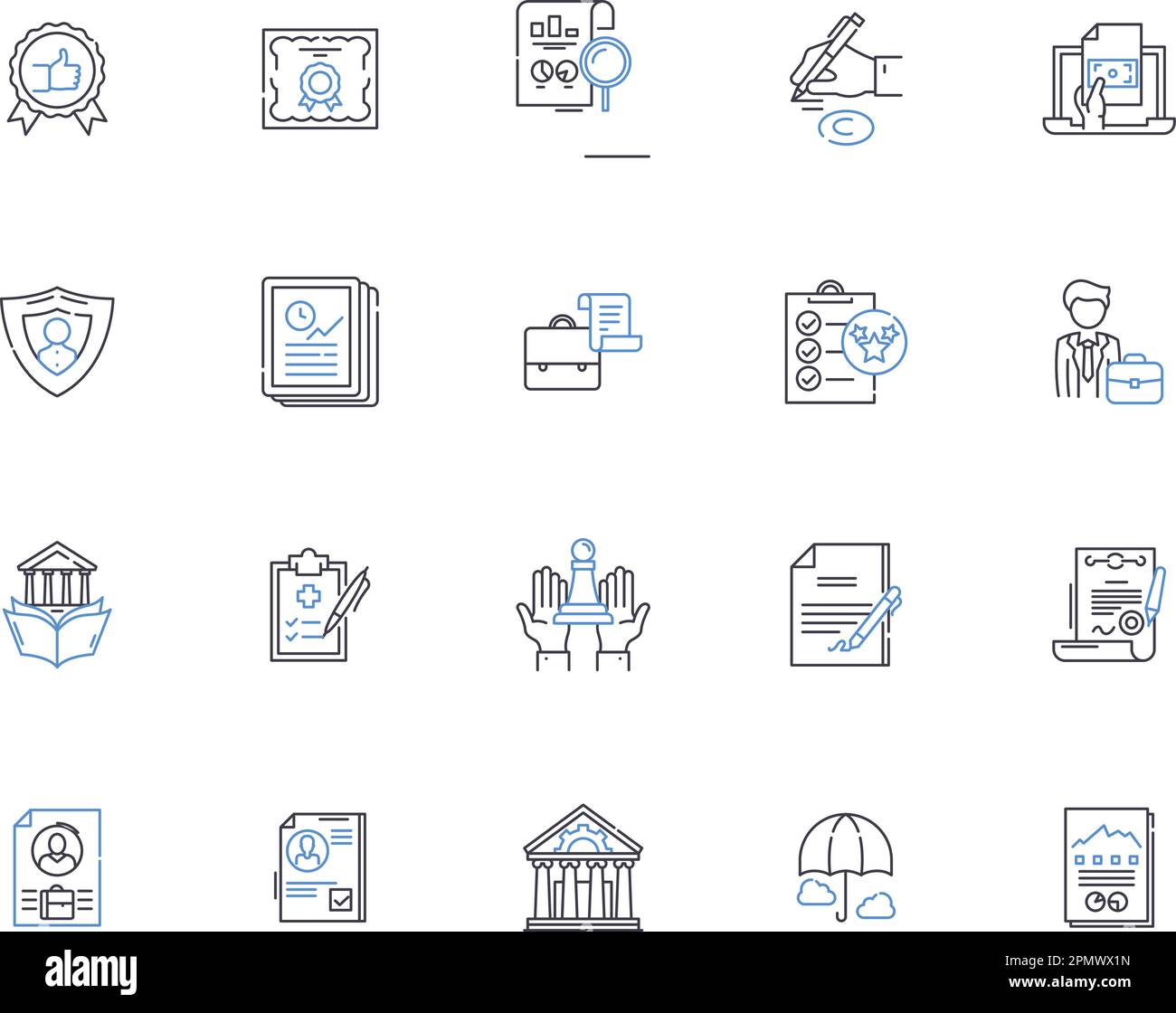 Rights outline icons collection. Rights, justice, liberty, autonomy ...