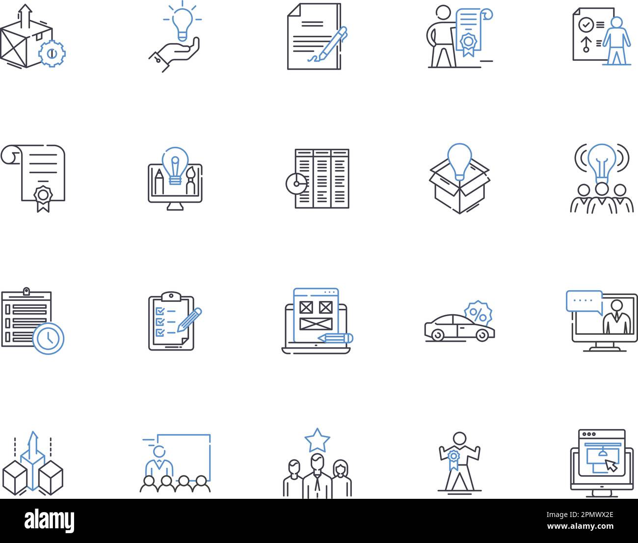 Marketing company outline icons collection. Marketing, Company ...