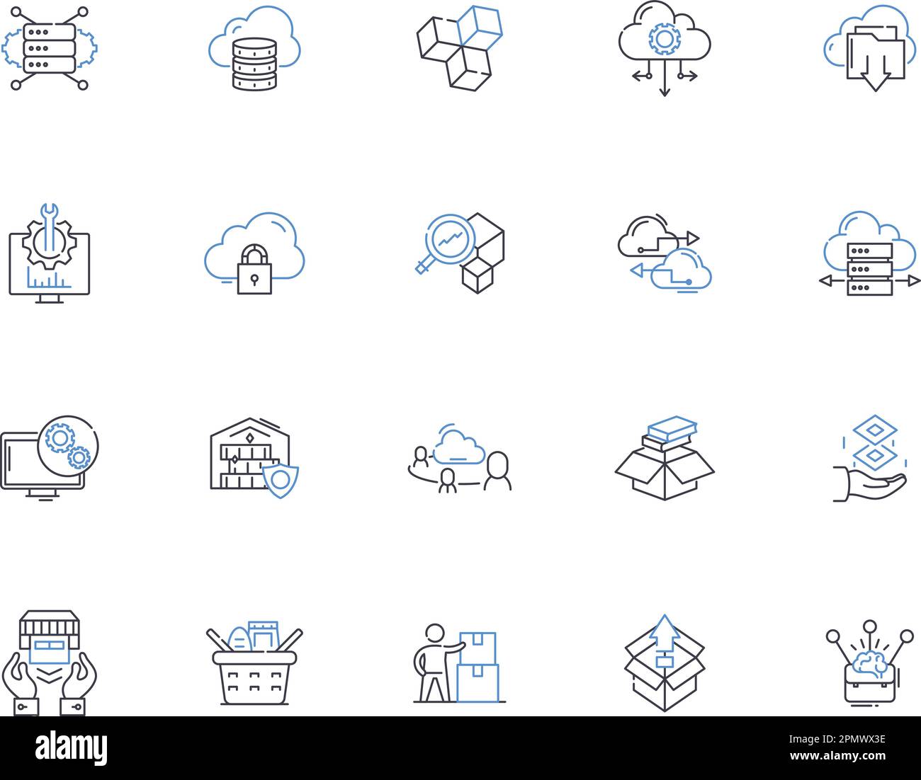 Storage outline icons collection. Storage, Space, Container, Rack ...