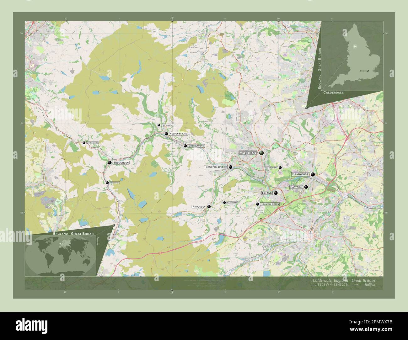 Calderdale, administrative county of England - Great Britain. Open ...