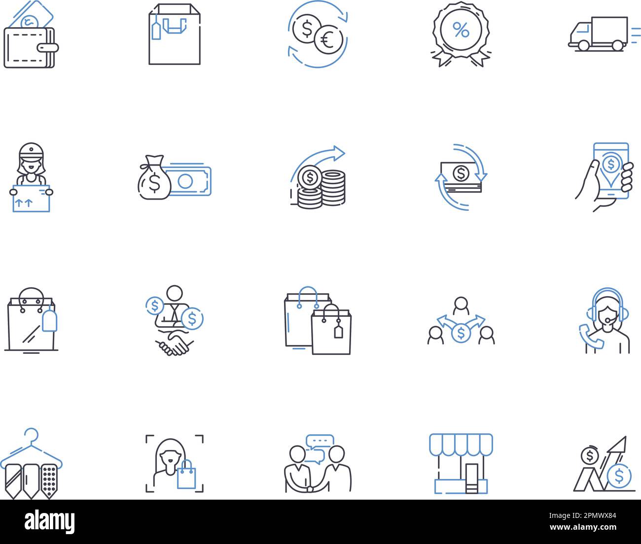 Customer Development outline icons collection. Customer, Development ...