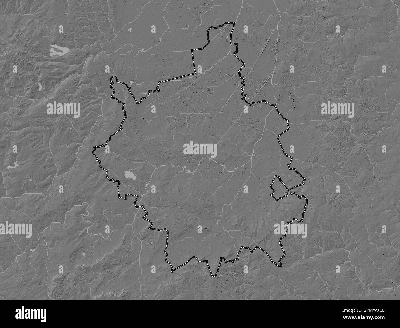 Cambridgeshire Administrative County Of England Great Britain Bilevel Elevation Map With