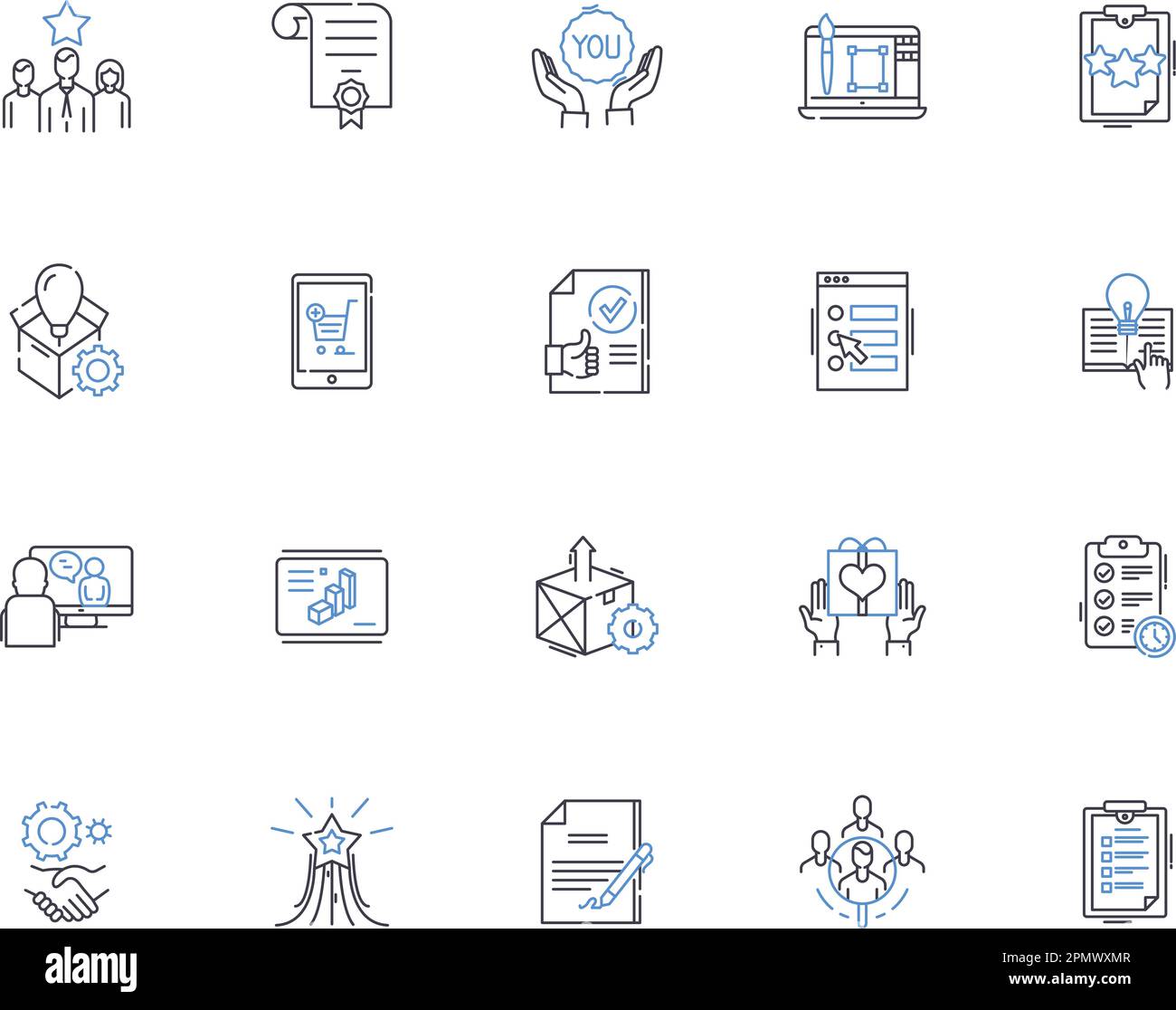 Marketing plan outline icons collection. Strategy, Tools, Budget ...