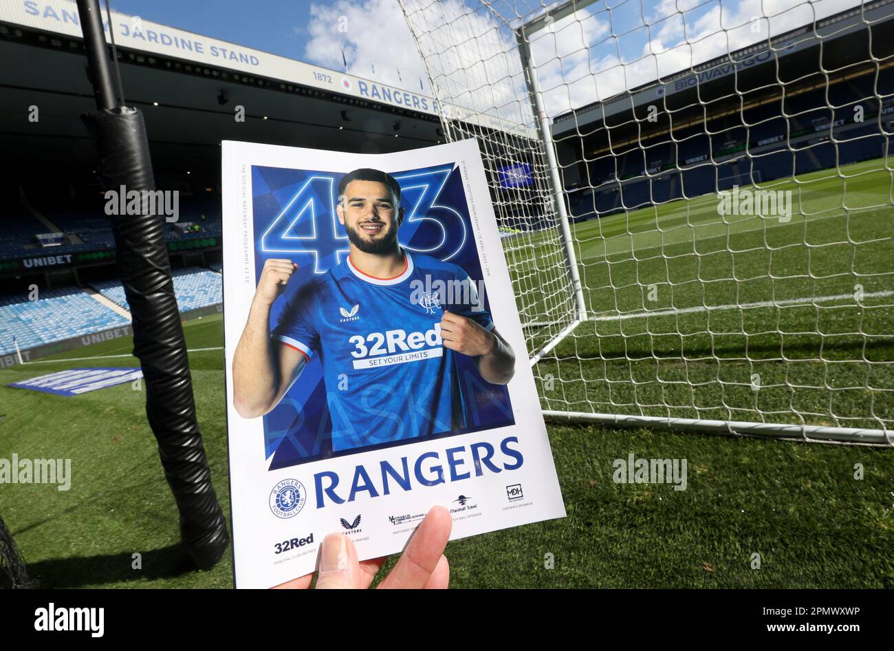 A view of the match day programme on display at the ground ahead of the ...