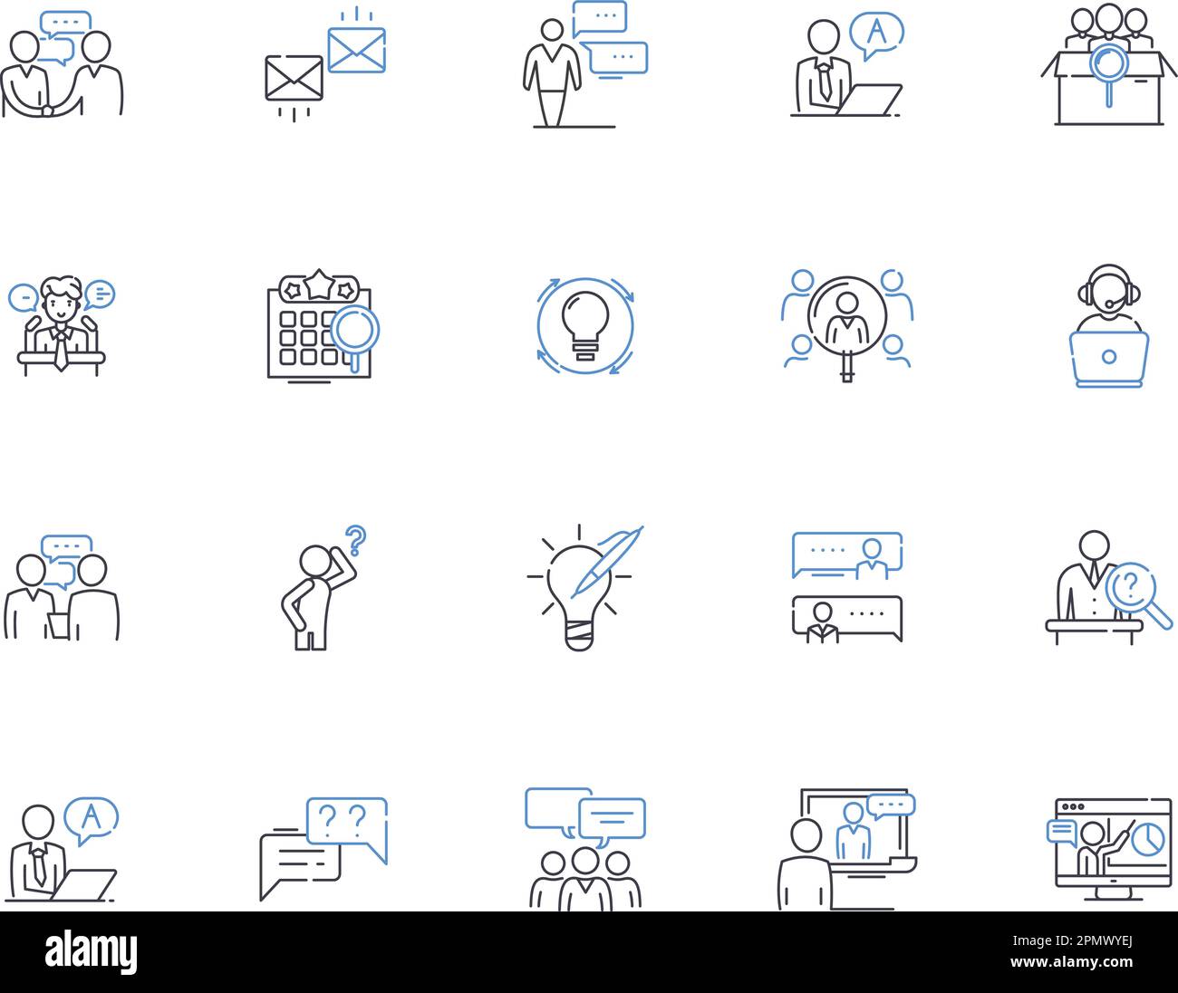 Questions And Asnwers Outline Icons Collection Questions Answers Queries Replies Quizzes