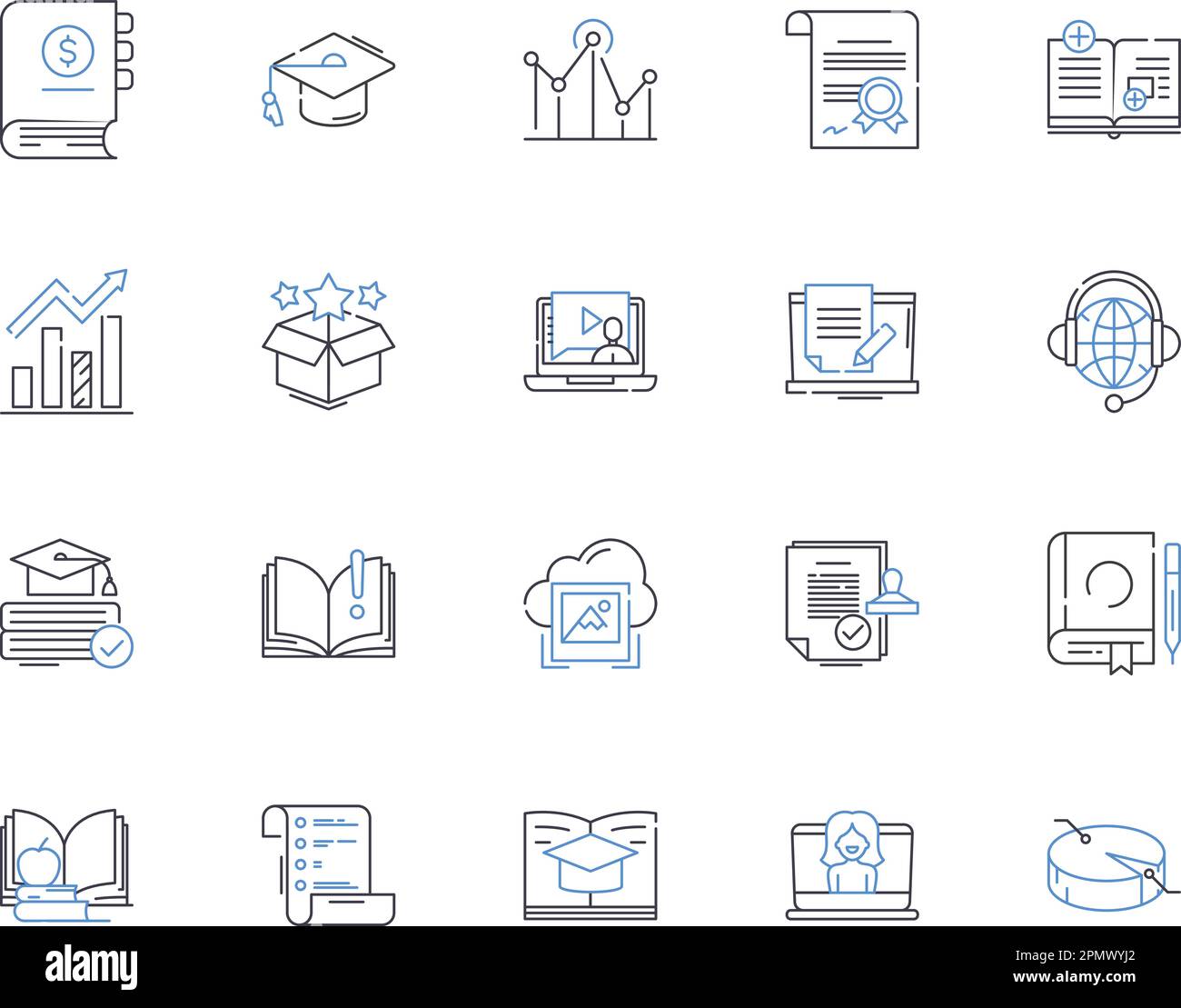 Science and education outline icons collection. Science, education ...