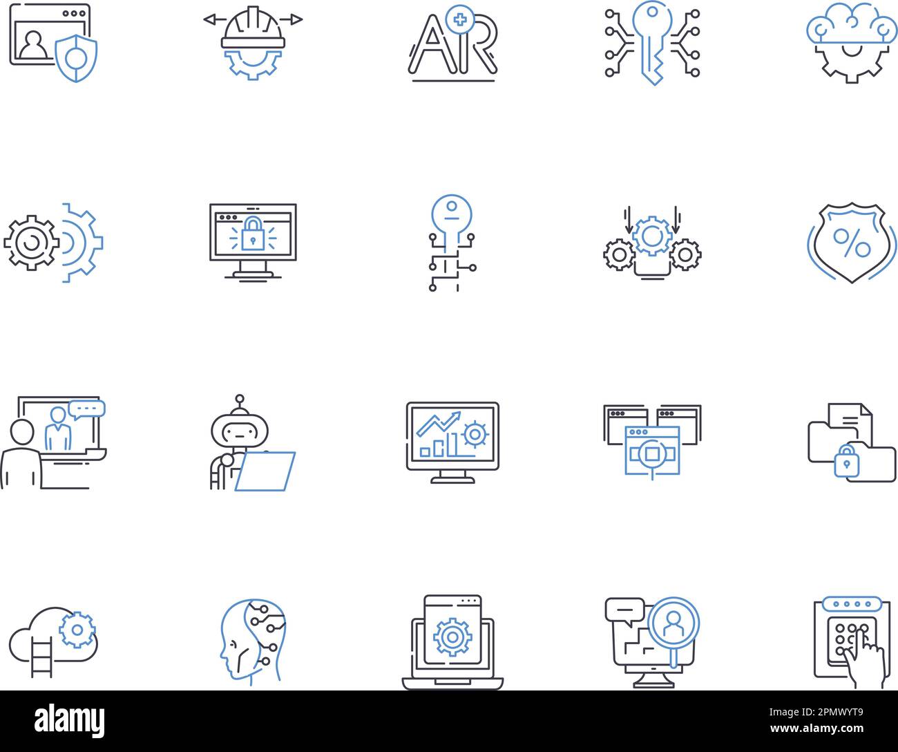 Security outline icons collection. safety, protection, safeguard ...