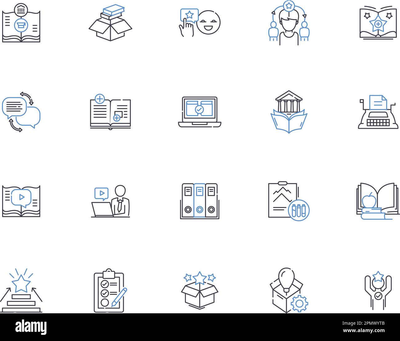 Learning outline icons collection. Instruction, Education, Enrichment ...