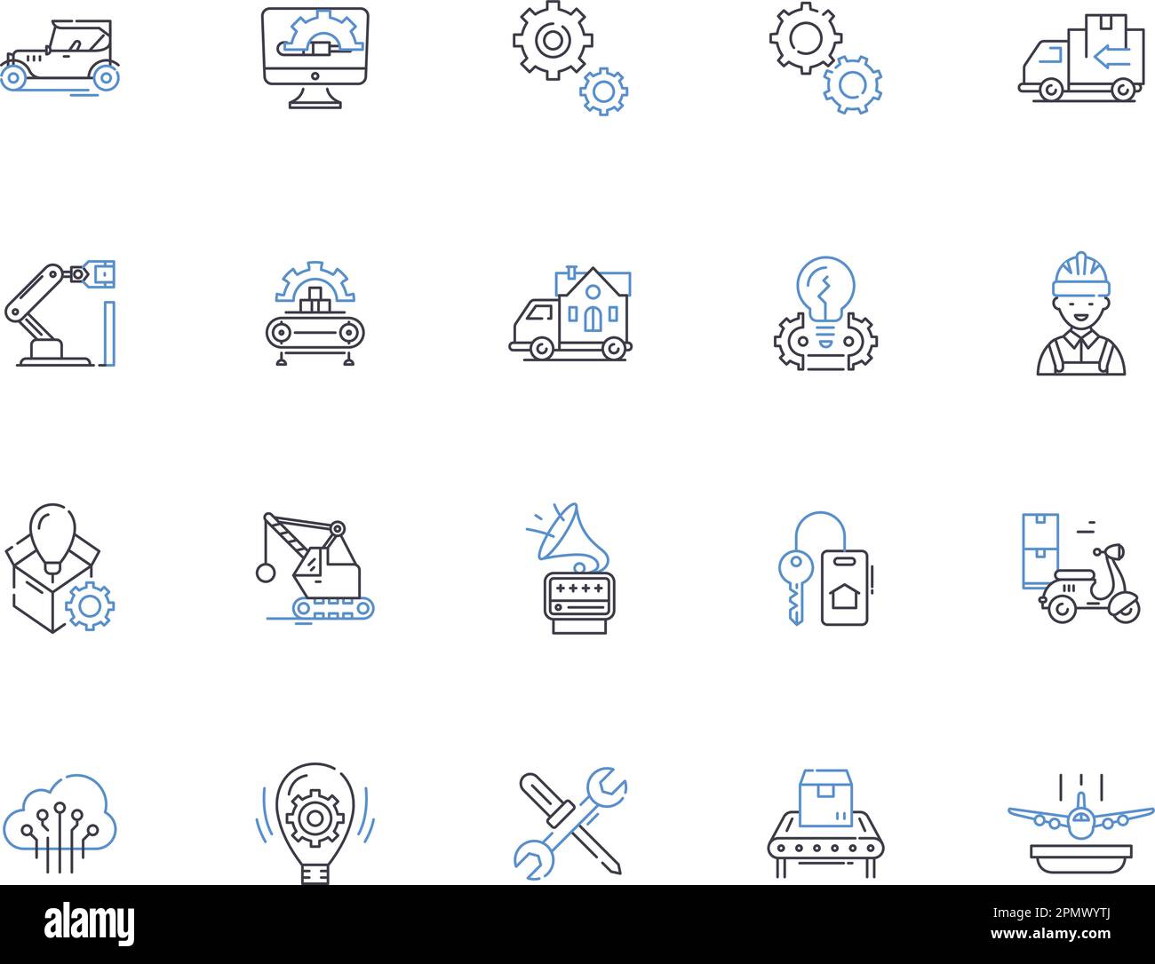 Mechanics outline icons collection. Mechanics, Repair, Motor ...