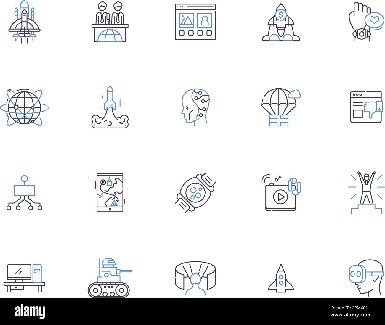 Future outline icons collection. Futurity, Foresee, Prospect ...