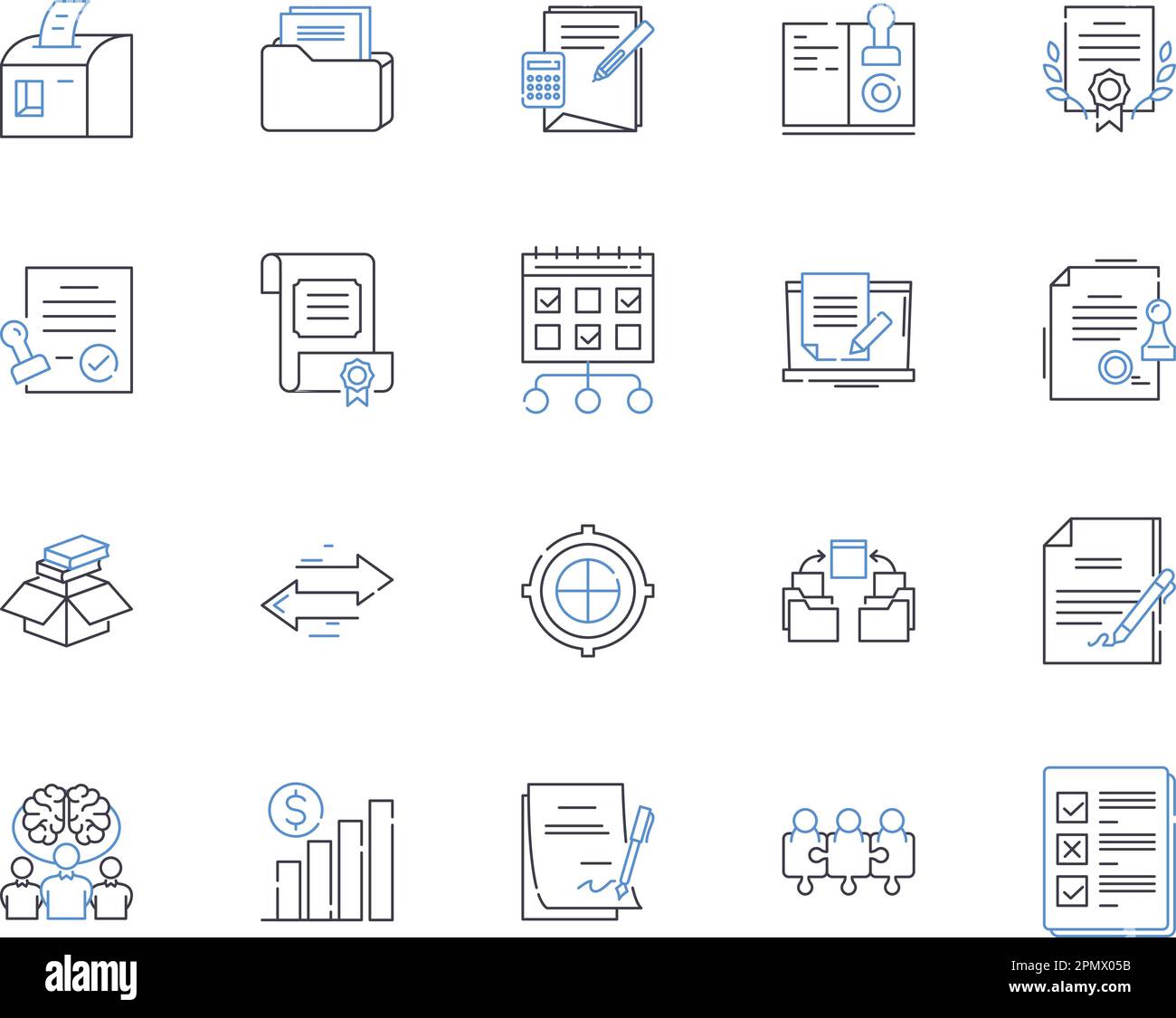 Office administration outline icons collection. Office, administration ...