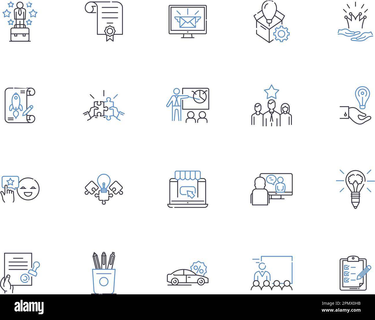 Marketing outline icons collection. Advertising, Promotion, Branding ...