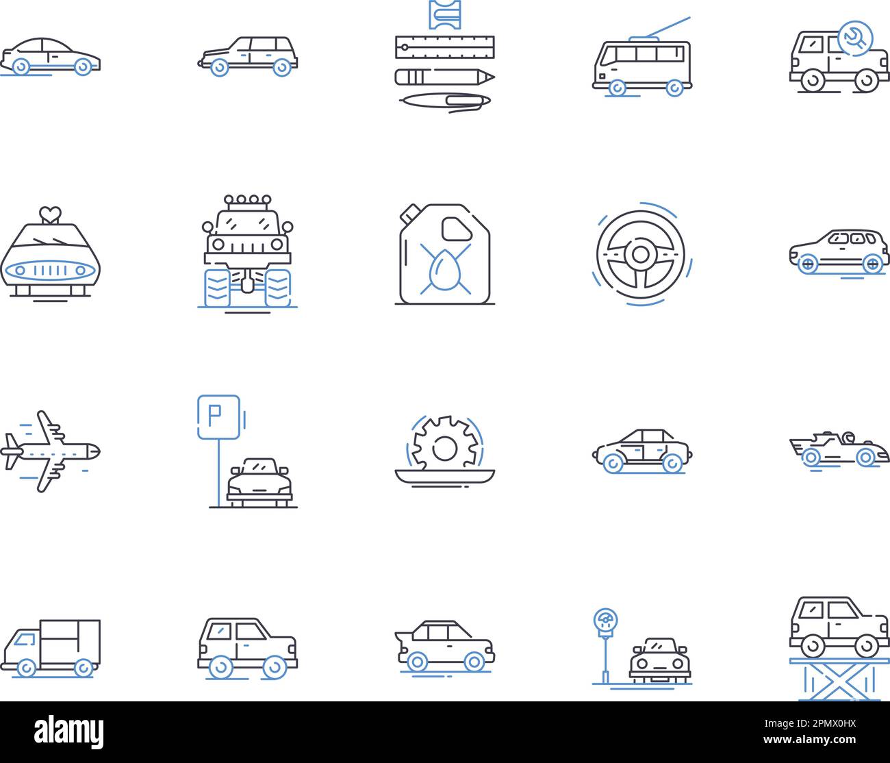 Transport service outline icons collection. Transportation, Shipping ...