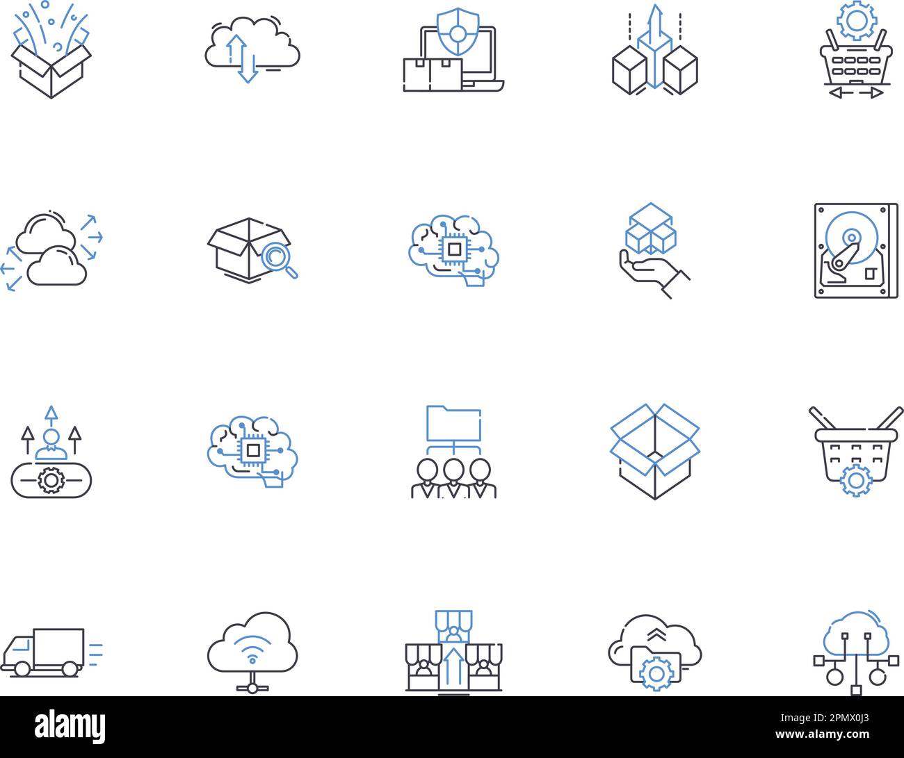Storage outline icons collection. Storage, Space, Container, Rack ...