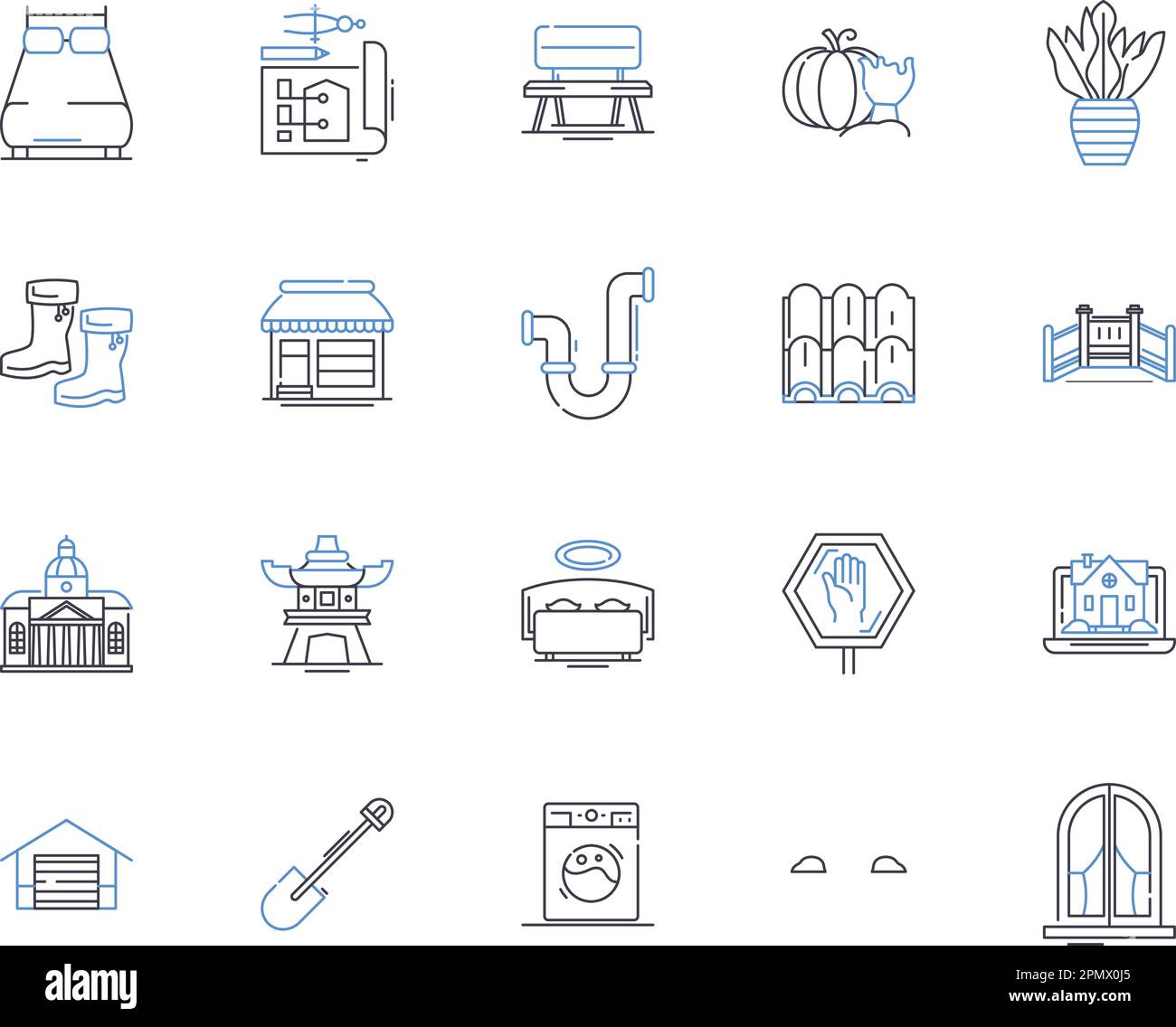 Apartment building outline icons collection. Apartment, Building, Block ... Apartment building outline icons collection. Apartment, Building, Block ...