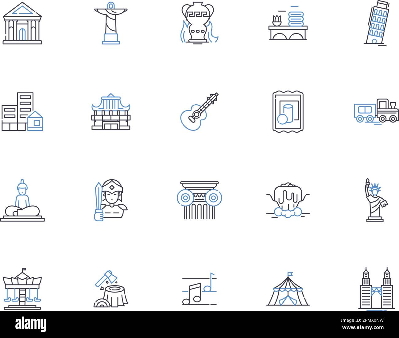History outline icons collection. Past, timeline, ancient, events, culture, learn, records ...
