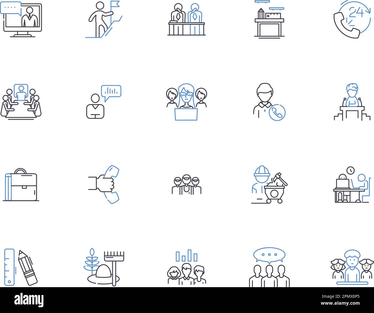 Empoyee Outline Icons Collection Employee Staff Worker Personel