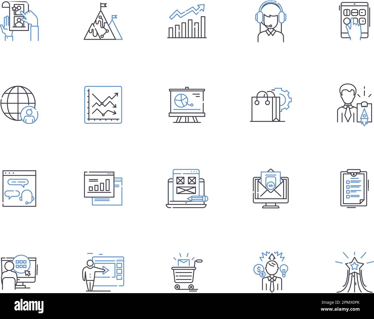 Product management outline icons collection. Product, Management ...