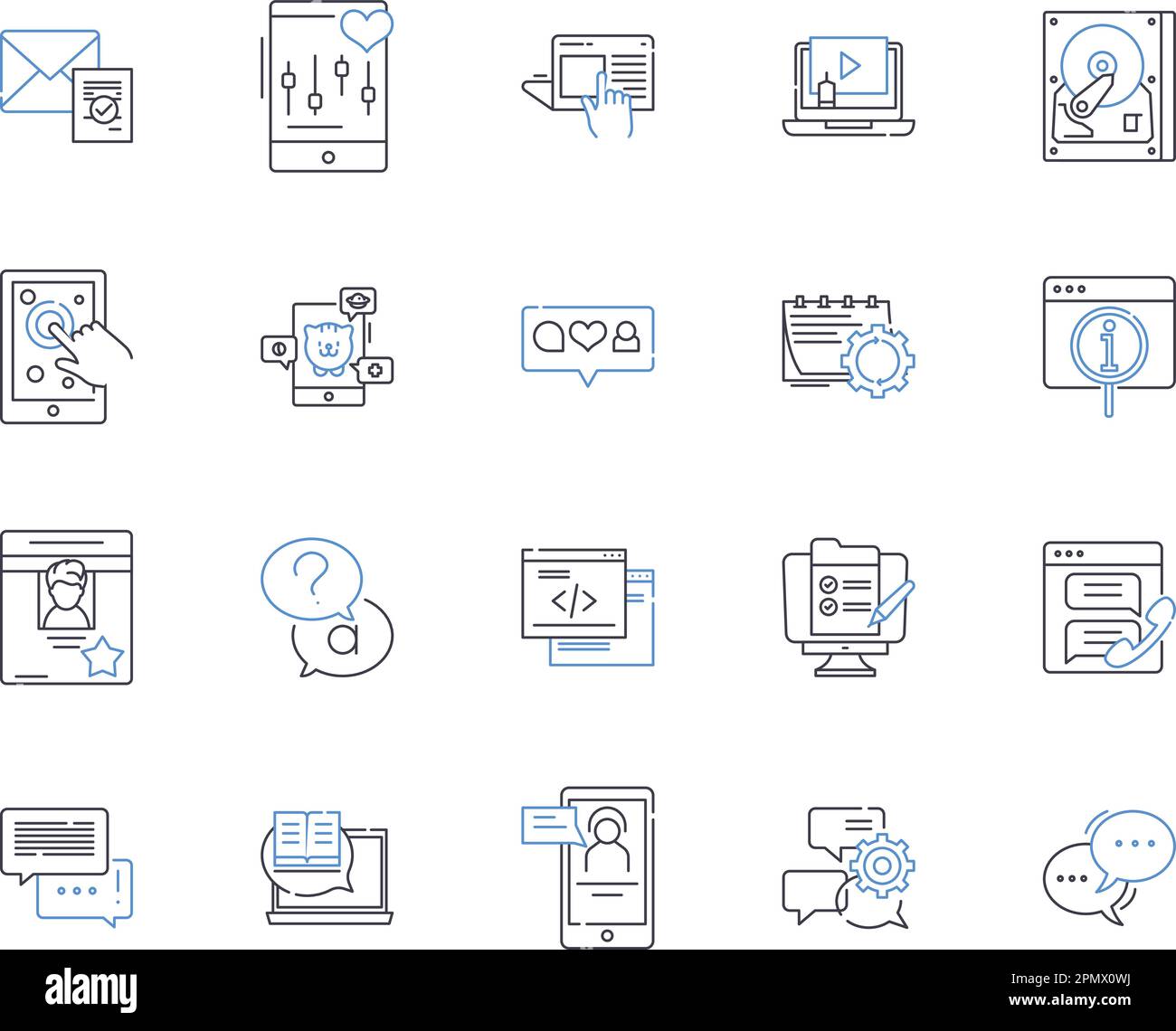 Devops Outline Icons Collection Automation Collaboration Agile