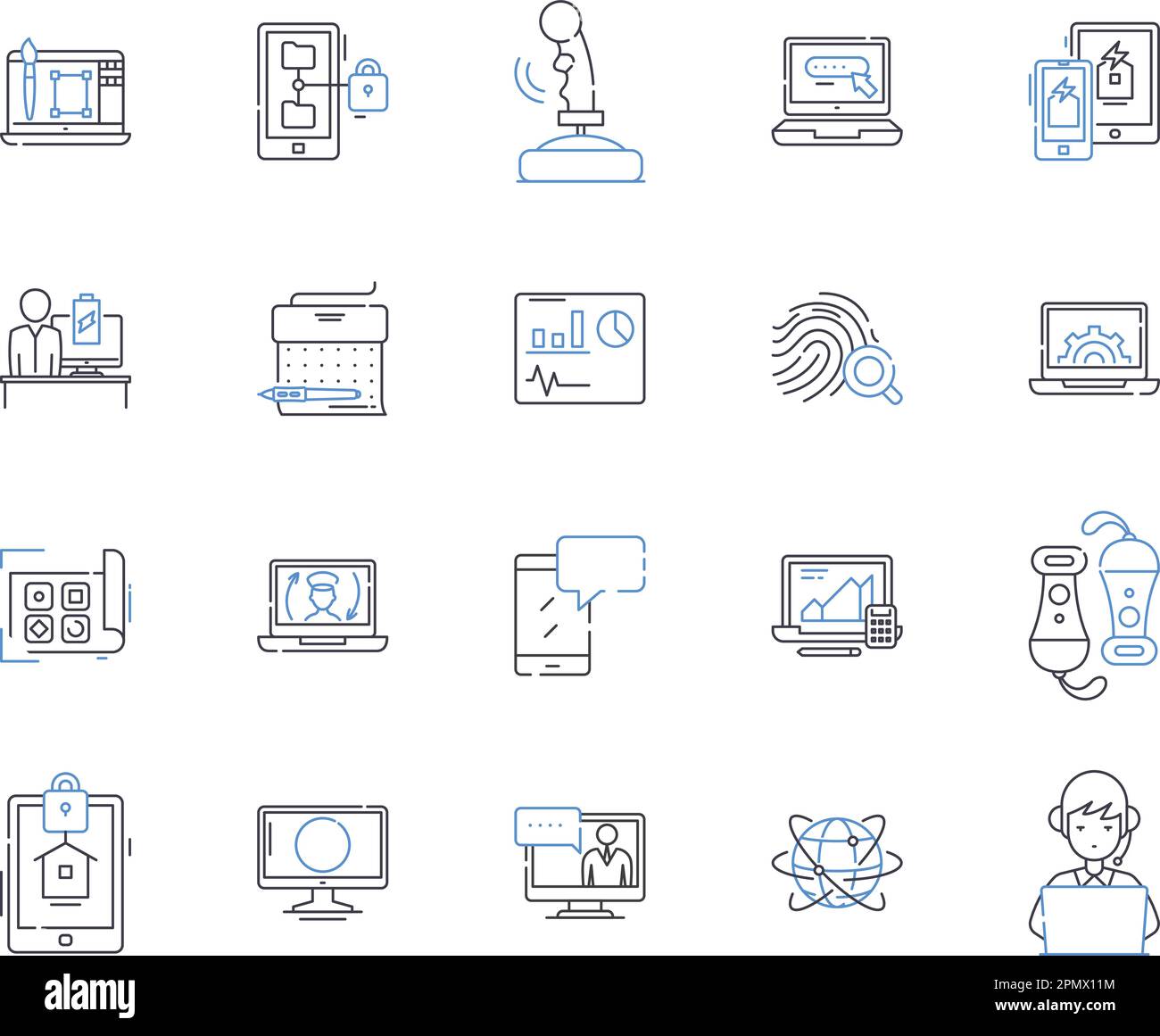 Gadjets and electronics outline icons collection. Gadgets, Electronics, Technology, Devices ...