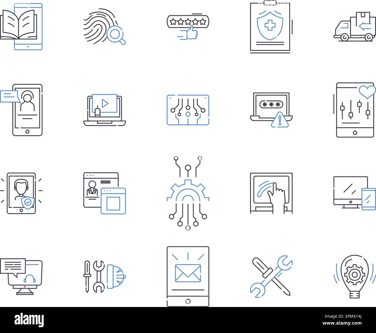 Digital health outline icons collection. Digital, health, telehealth ... Digital health outline icons collection. Digital, health, telehealth ...