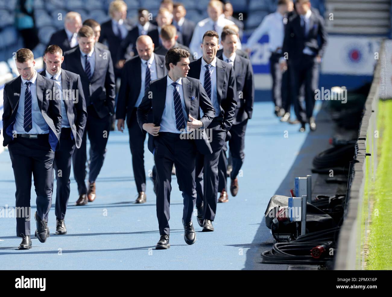 Rangers' players arrive at the ground ahead of the cinch Premiership ...