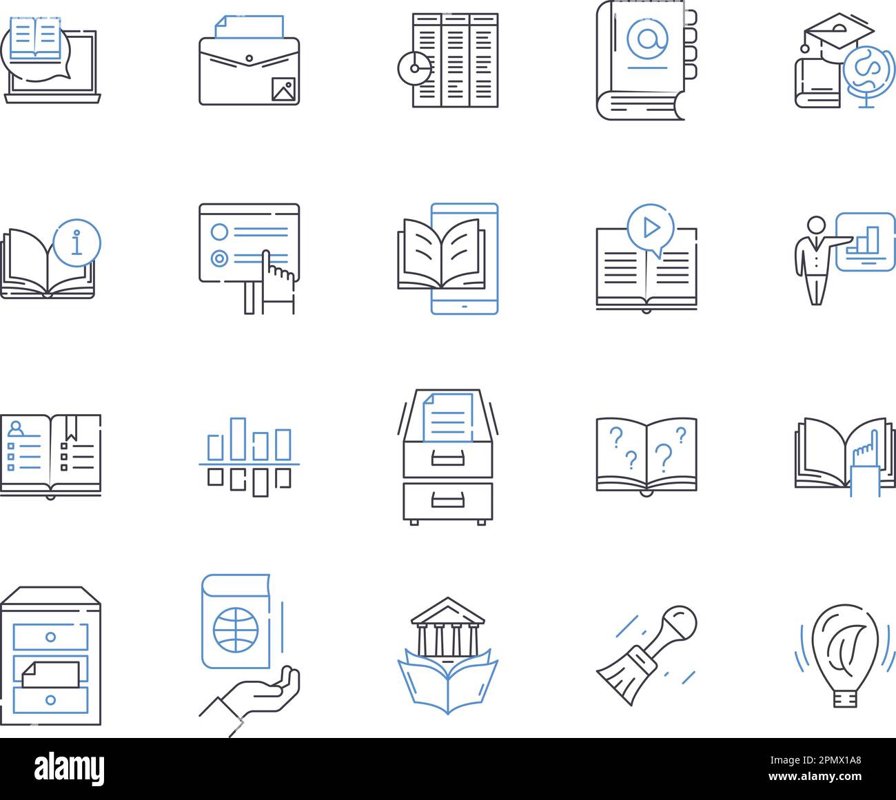Science and education outline icons collection. Science, education ...